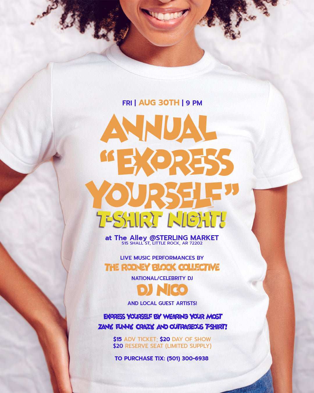 Annual “Express Yourself” T-Shirt Night! with the Rodney Block Collect ...